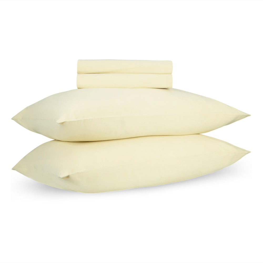 Yellow Cooling Cotton Bedsheet Set | Kinavu Living